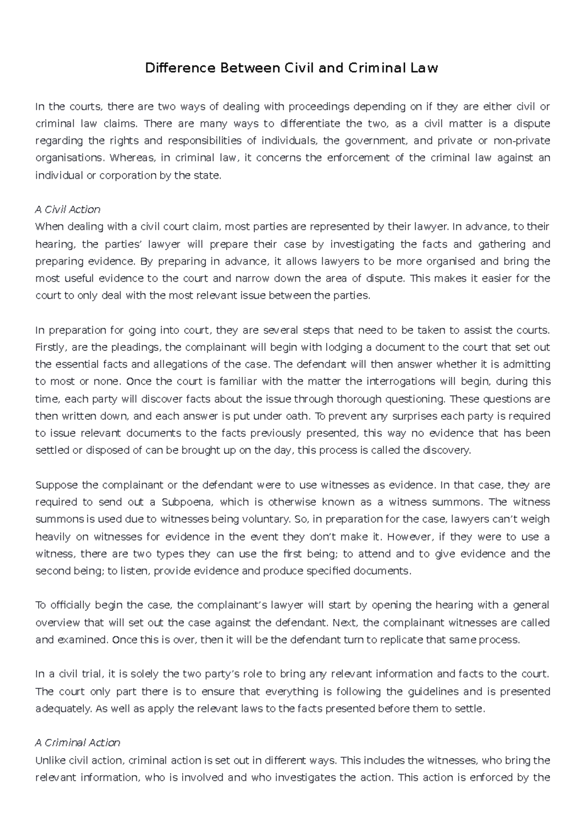 Difference Between Civil and Criminal Law - There are many ways to ...