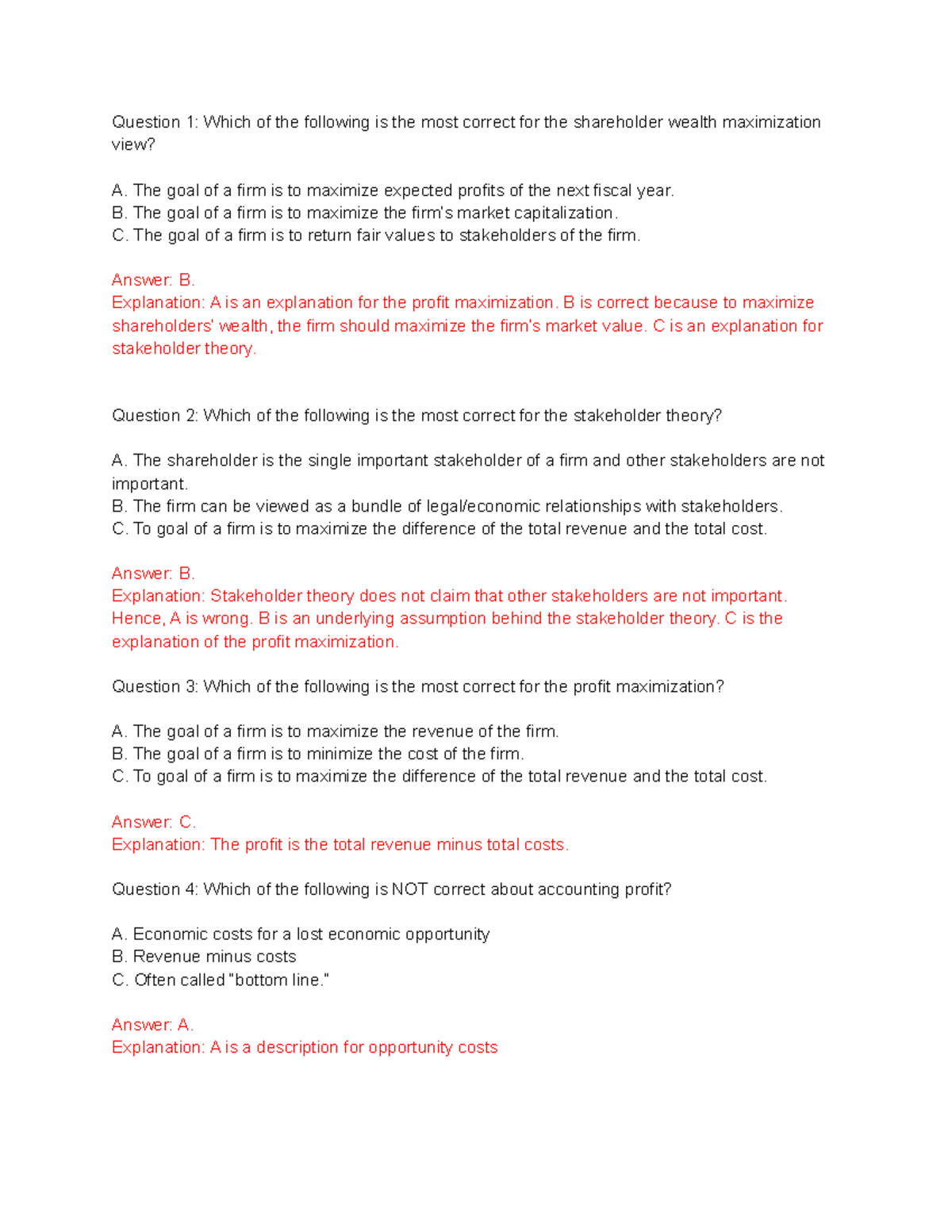 Econ assignment 5 solved - Question 1: Which of the following is the ...