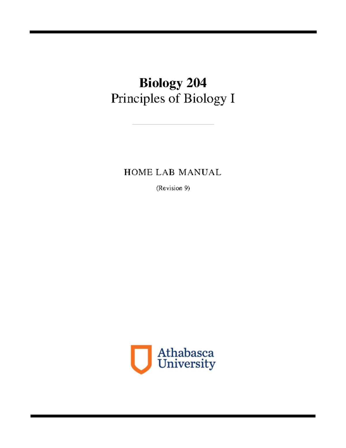 Home-lab-manual - Home lab - Biology 204 Principles of Biology I HOME ...