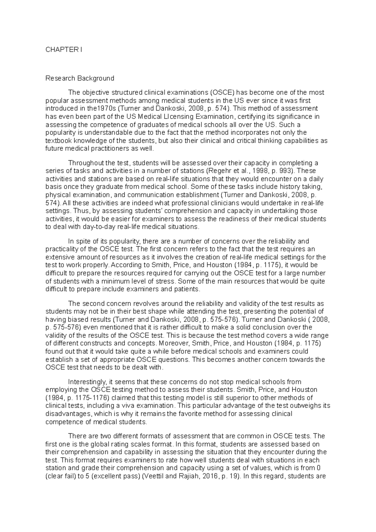 OSCE Assignment - The objective structured clinical examinations (OSCE ...