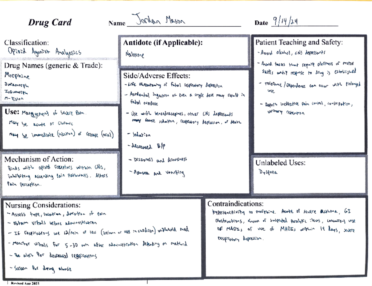 Drug Cards Module 2 - Drug card assignment over Muscle Relaxants ...