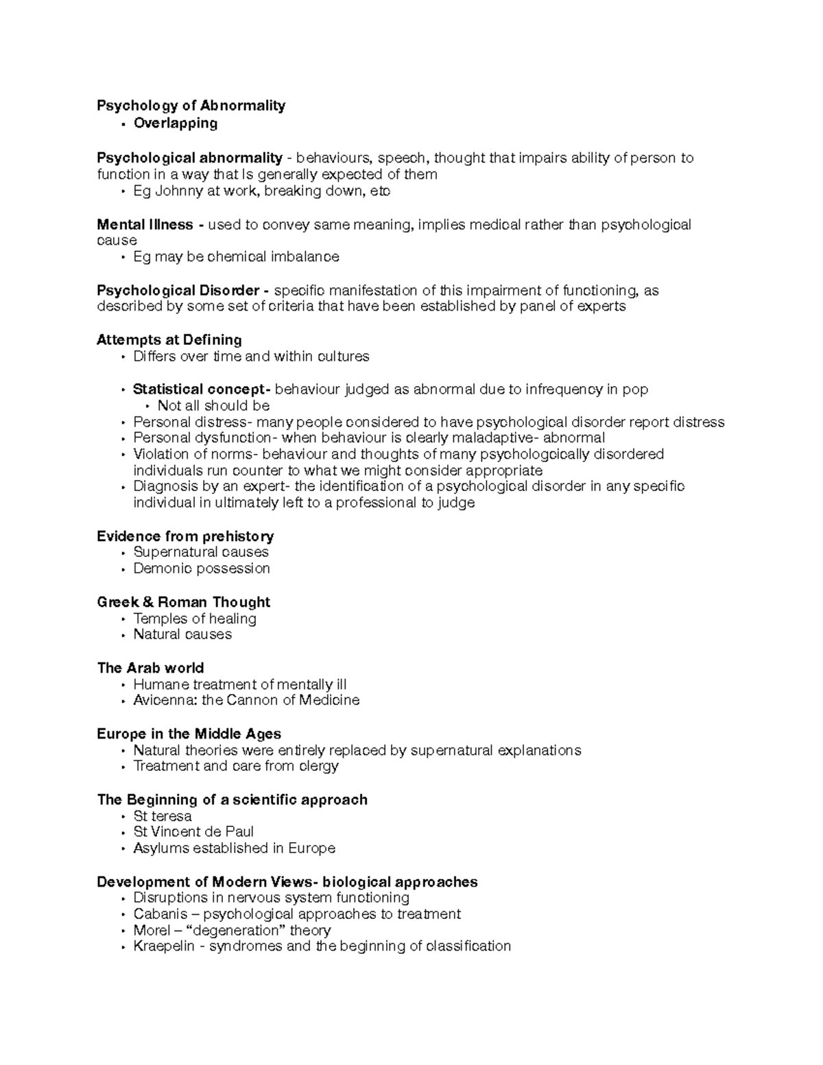 PSY 2310- 1 - video lecture 1 - Psychology of Abnormality Overlapping ...