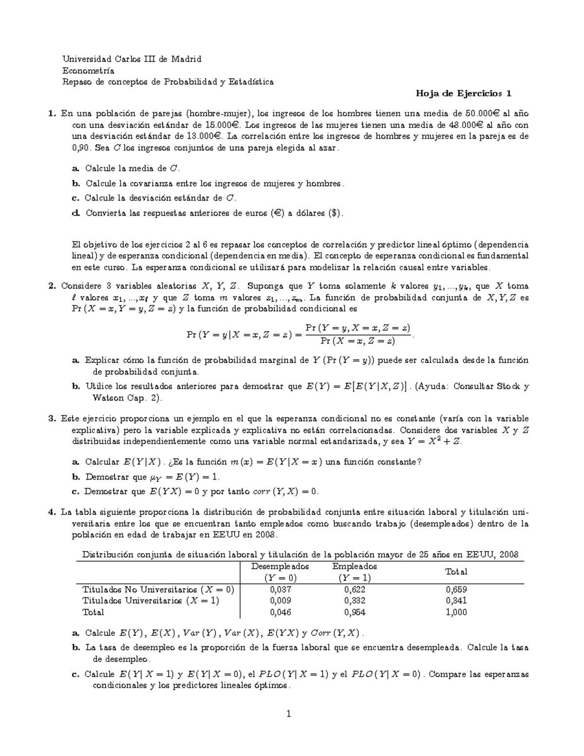 Ejercicios Temario completo - Econometría - UC3M - Studocu