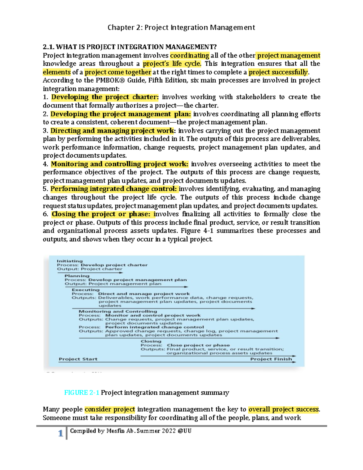 Chap2 Integration Managment highlight - 2. WHAT IS PROJECT INTEGRATION ...
