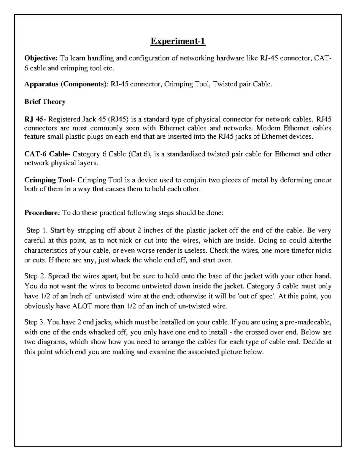 KCS 653 Computer Networks Lab Manual-2021-2022 n removed - Experiment- 1 Objective: To learn ...