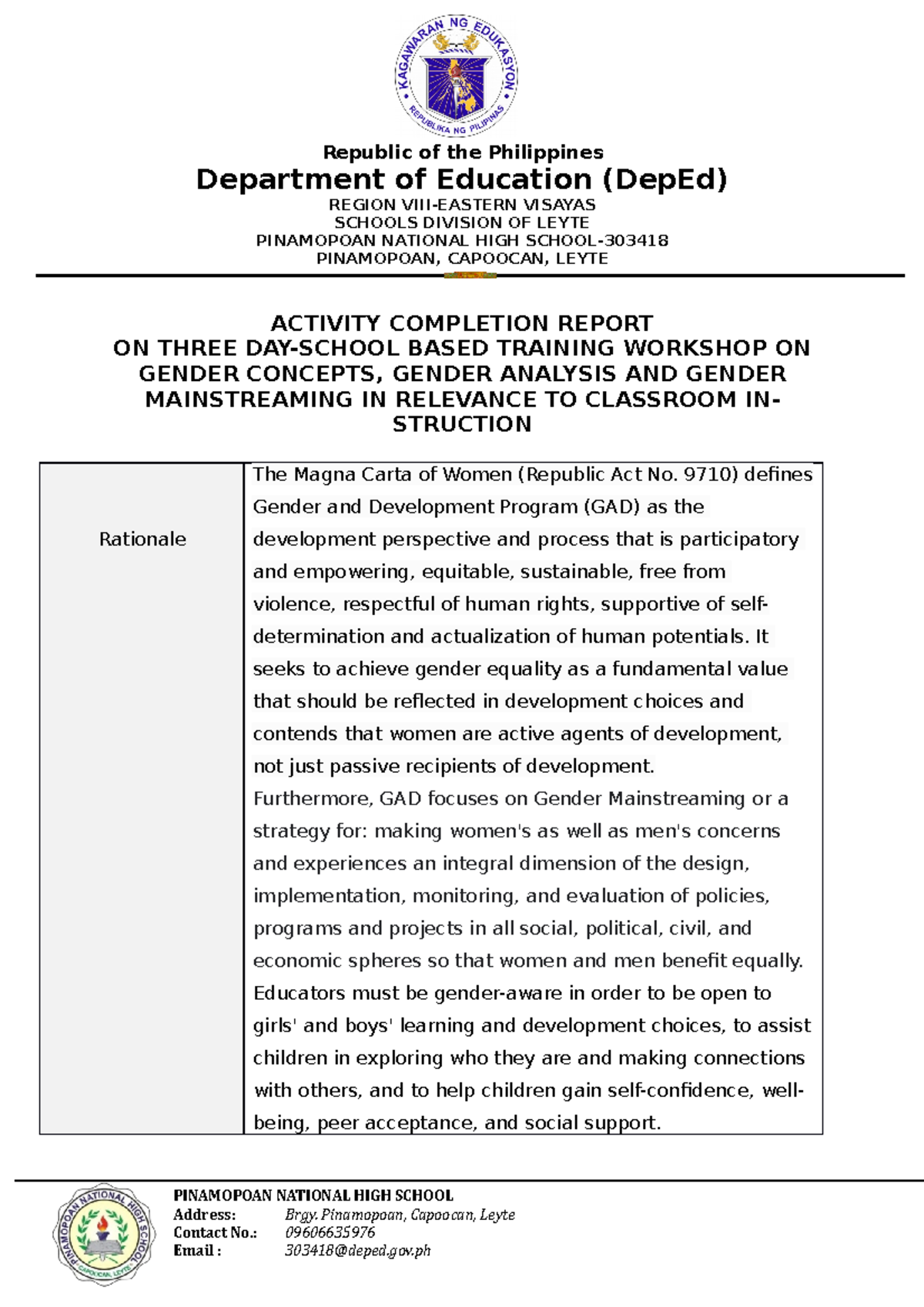 ACR - okay - Department of Education (DepEd) REGION VIII-EASTERN ...