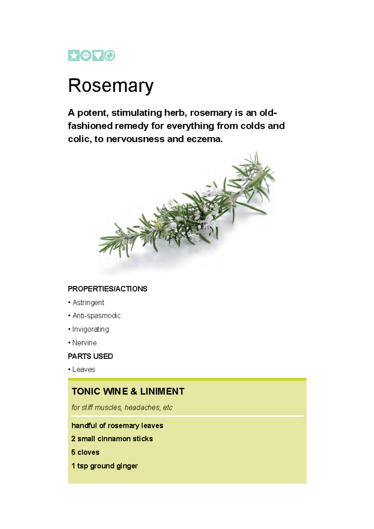 Natures Pharmacy-29 - Rosemary A potent, stimulating herb, rosemary is ...