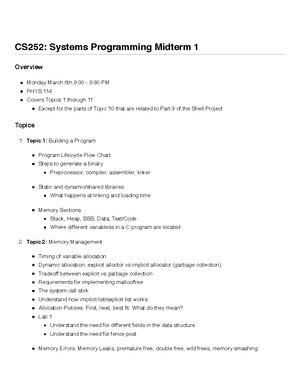 CS252 Final Review Homework - CS252 Final Review Homework Answer this practice exam and turn it ...