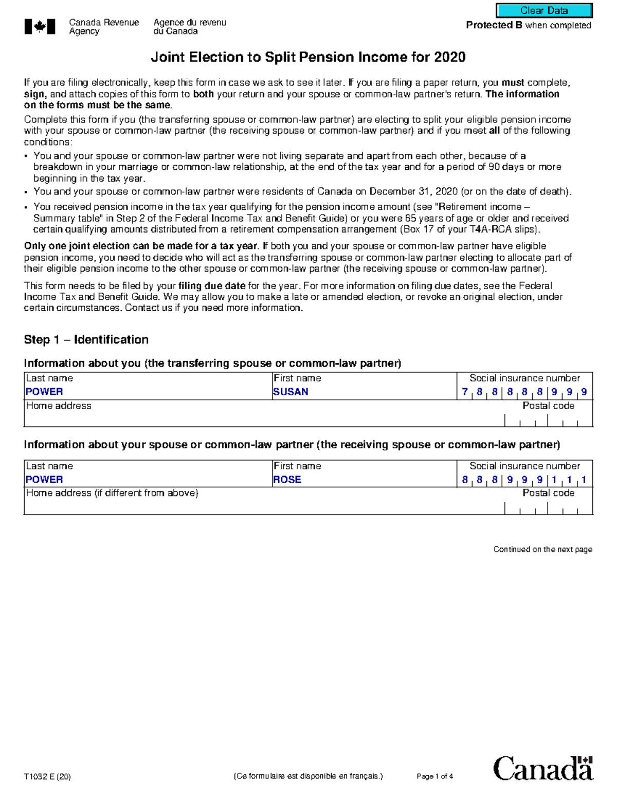 T1032 Susan Power - Protected B when completed Joint Election to Split ...