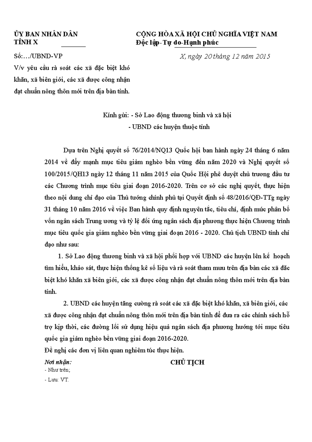 Công văn - xây dựng văn bản pháp luật - ỦY BAN NHÂN DÂN TỈNH X CỘNG HÒA ...