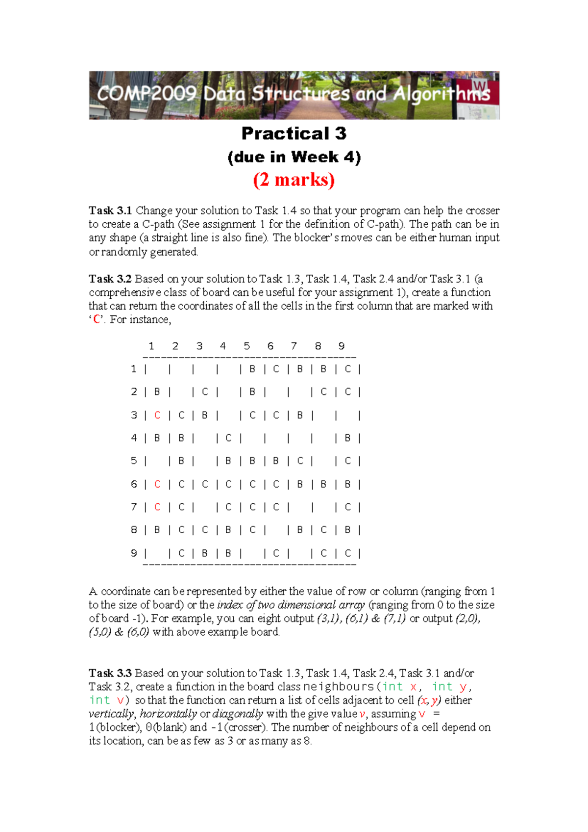Practical 3 - Practical 3 (due in Week 4) (2 marks) Task 3 .1 Change ...