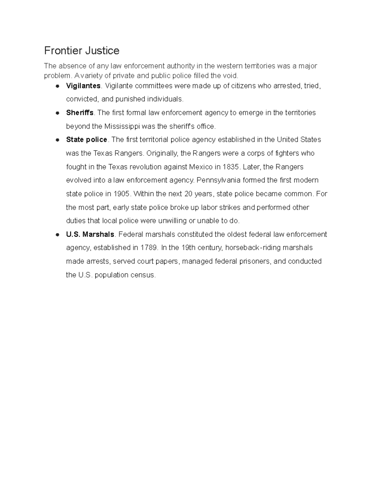 Frontier Justice - Frontier Justice The absence of any law enforcement ...