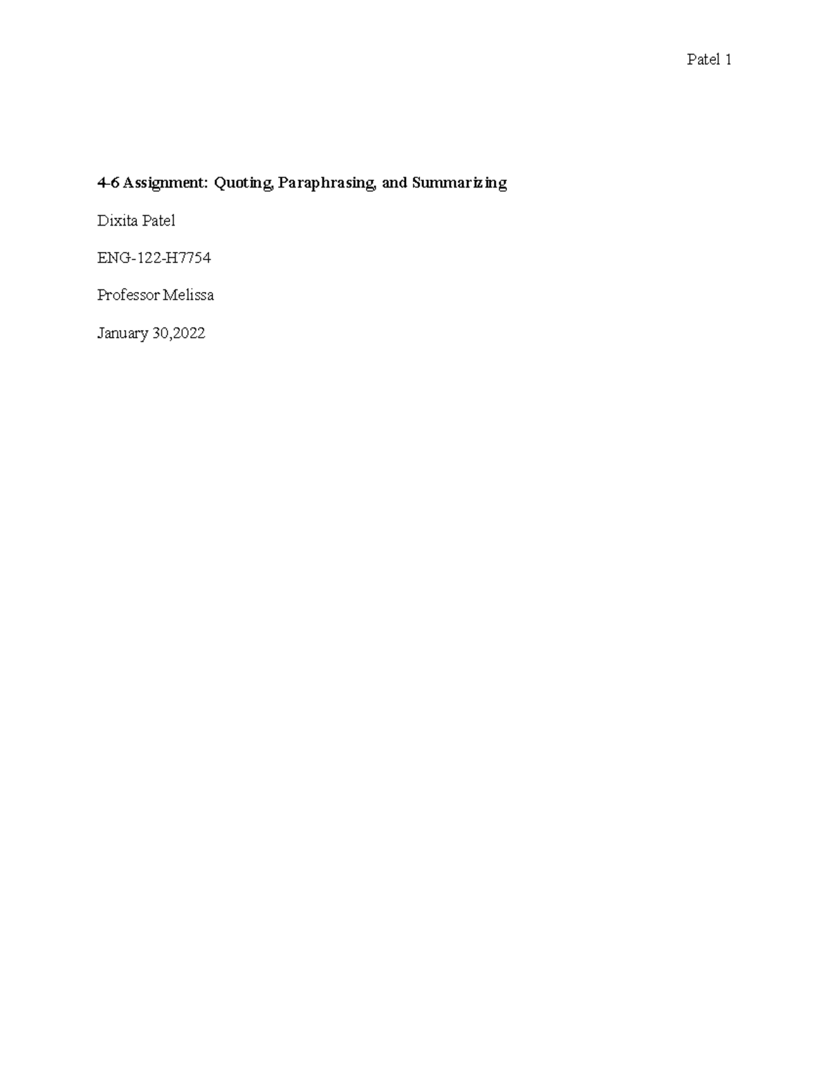 4-6 Assignment Quoting, Paraphrasing, and Summarizing - It is neither shy nor anti-social to ...