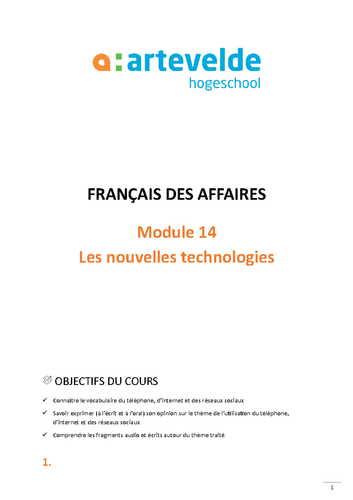 2223 les nouvelles technologies - FRANÇAIS DES AFFAIRES Module 14 Les ...