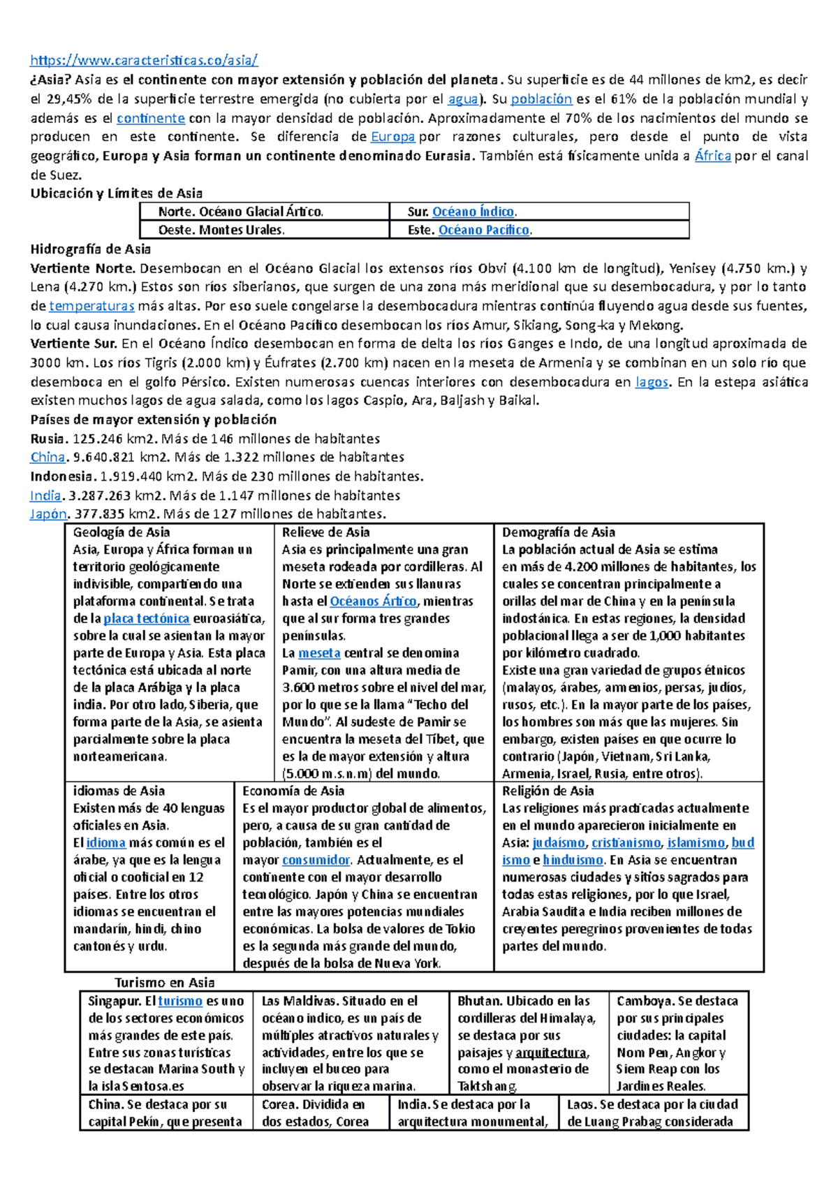 Asia 10mo - Asia - caracteristicas/asia/ ¿Asia? Asia es el continente ...