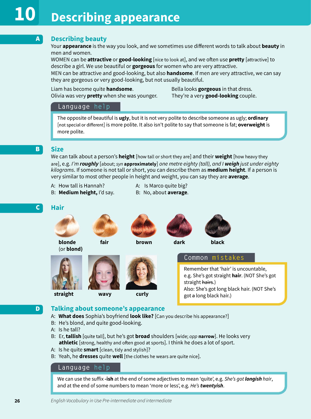 12. Vocabulary - appearance, character answer - 10 Describing ...