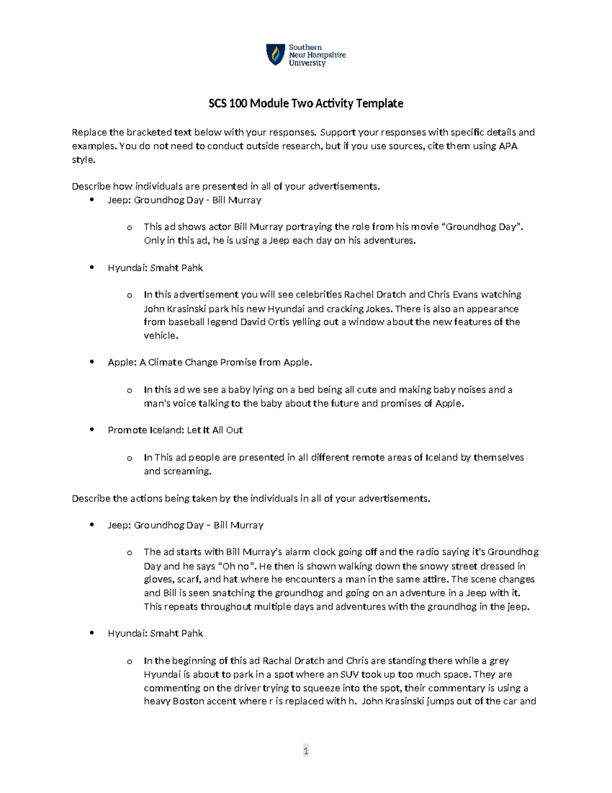 Module 2 template - SCS 100 Module Two Activity Template Replace the ...
