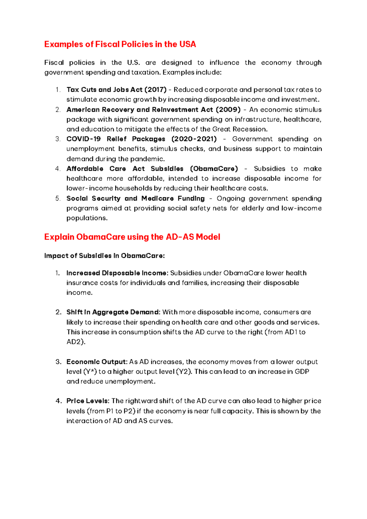 Bùi Thị Cẩm Ly-2312155096 - Examples of Fiscal Policies in the USA ...