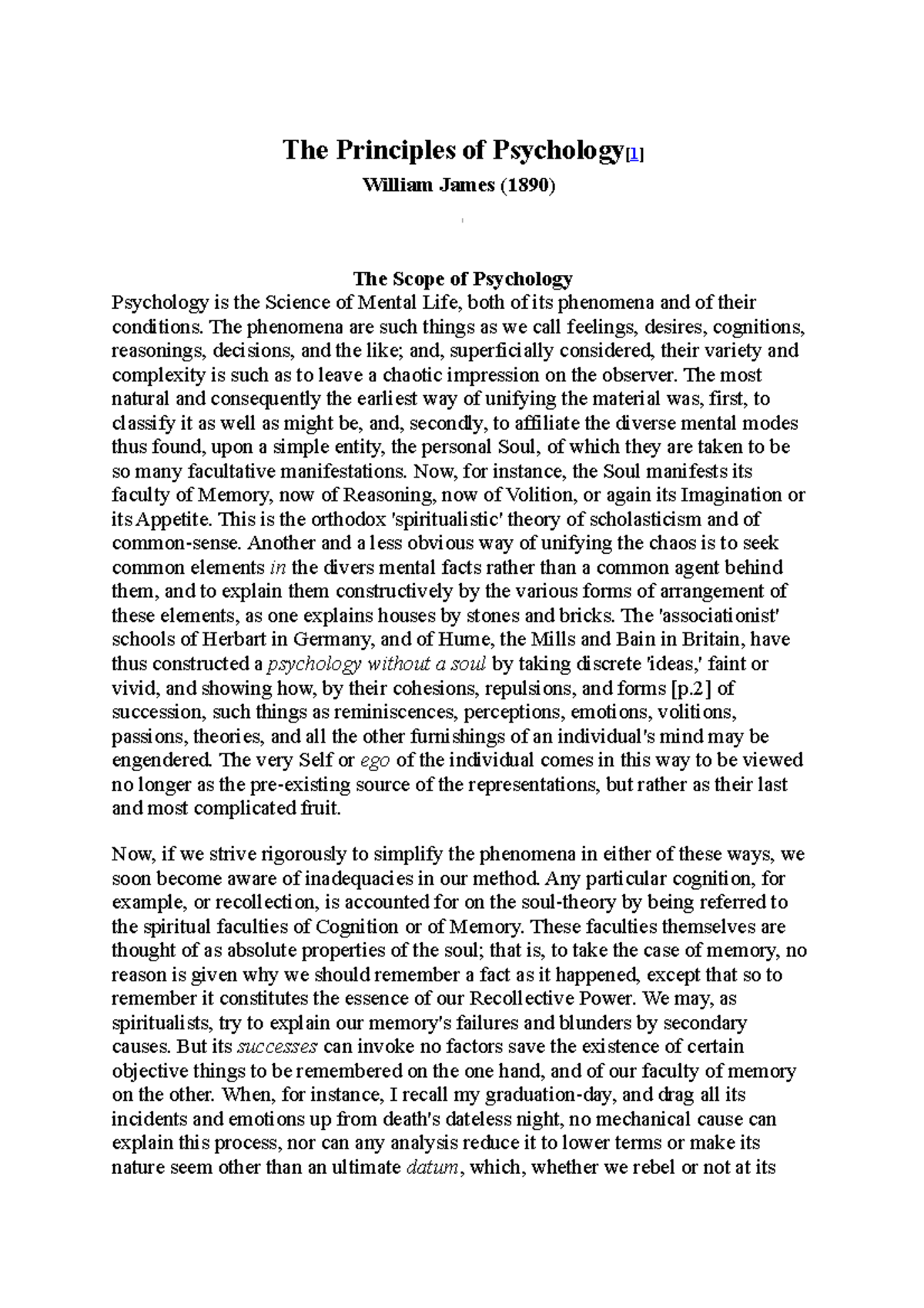 Week 4 Chapter 1 - 7 W. James - The Principles of Psychology[ 1 ...