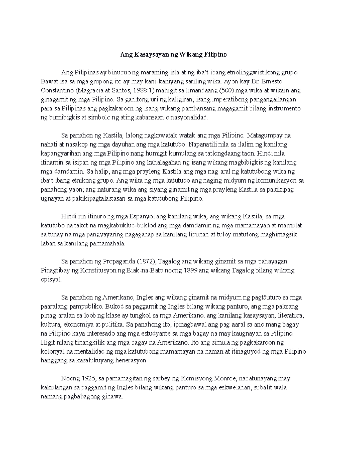 Aralin-2 - Ang Kasaysayan ng Wikang Filipino Ang Pilipinas ay binubuo ...