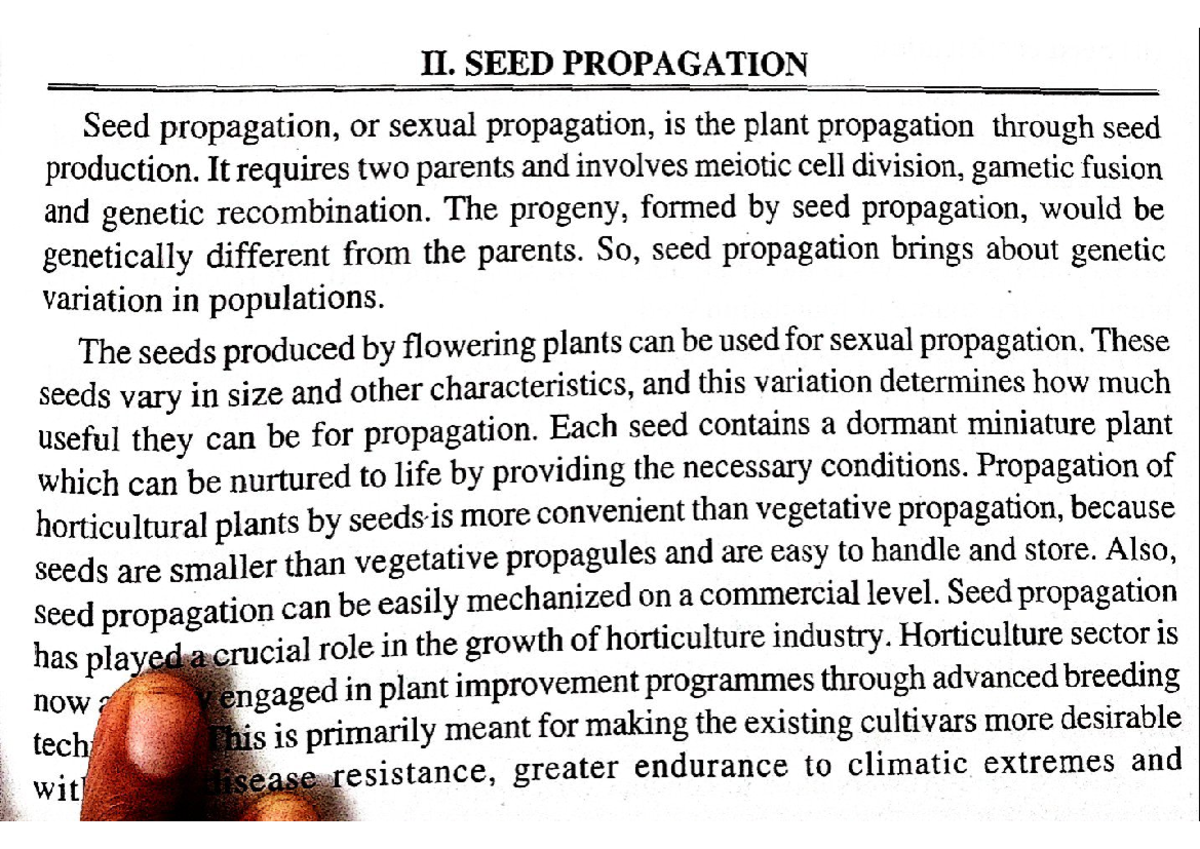 Seed Propagation - Horticulture Crop Production - Studocu