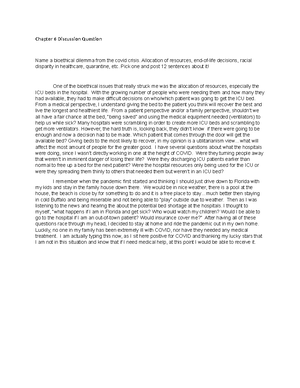 Chapter 4 Discussion Question - Chapter 4 – Discussion What did Kenneth ...