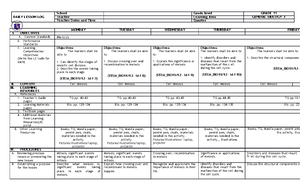 Science-G10-Week1 - a detailed lesson plan. - The volume of a gas is ...