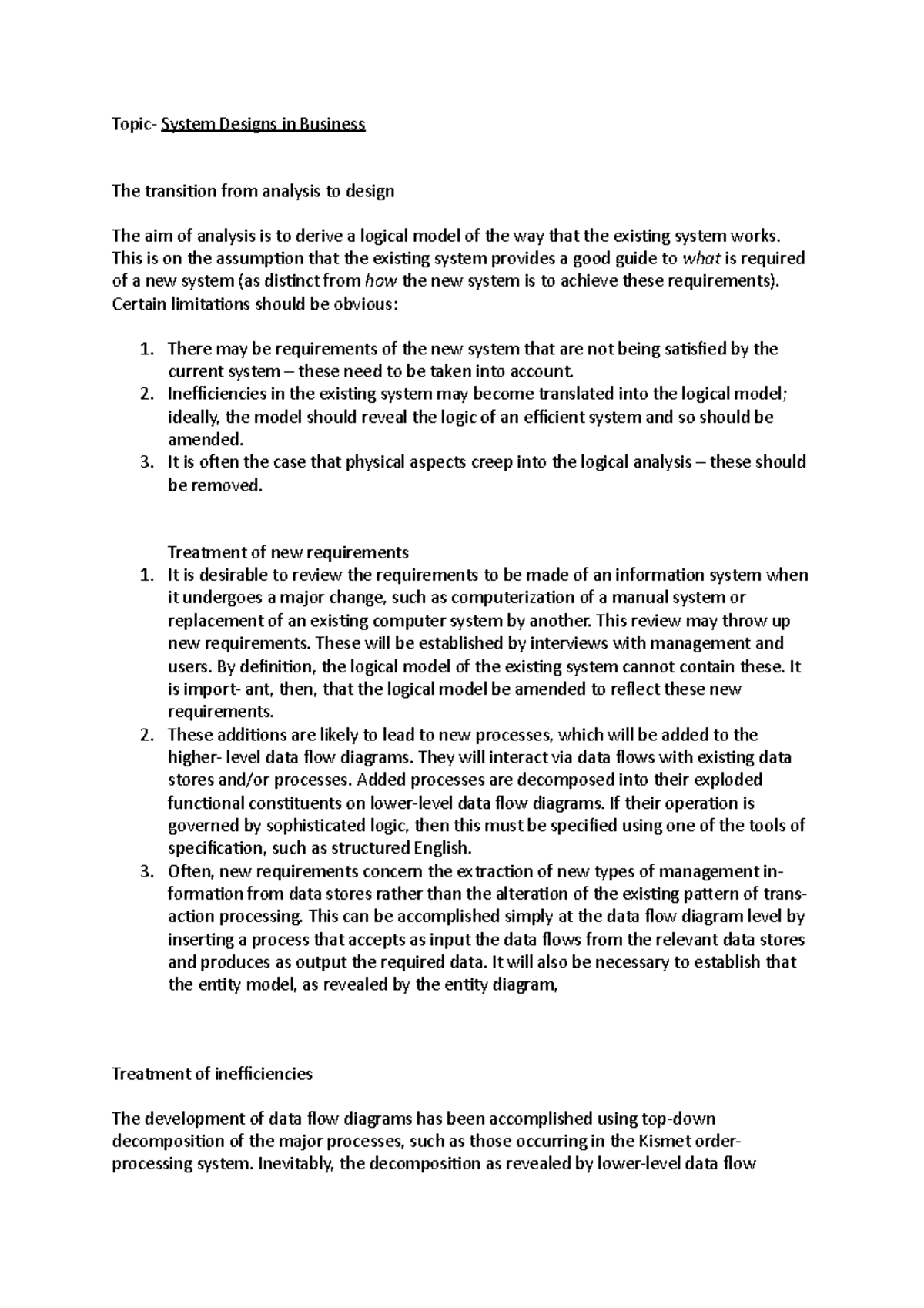 Topic-System Designs in Business - Topic- System Designs in Business ...