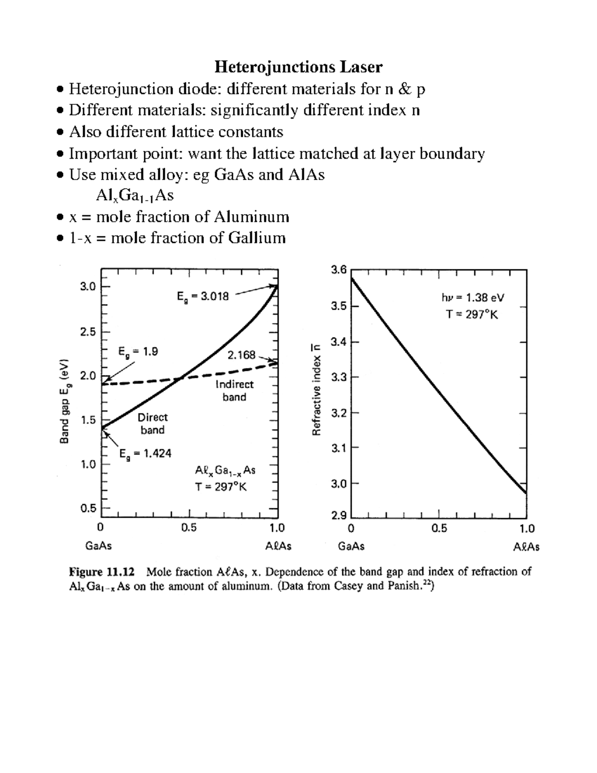 OI 1 - Lecture notes 4 - Heterojunctions Laser Heterojunction diode ...
