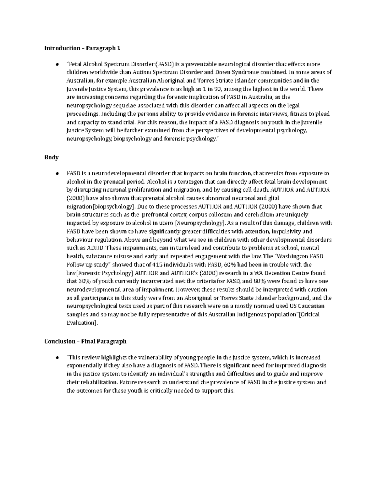 Example Literature Review - Google Docs - Introduction – Paragraph 1