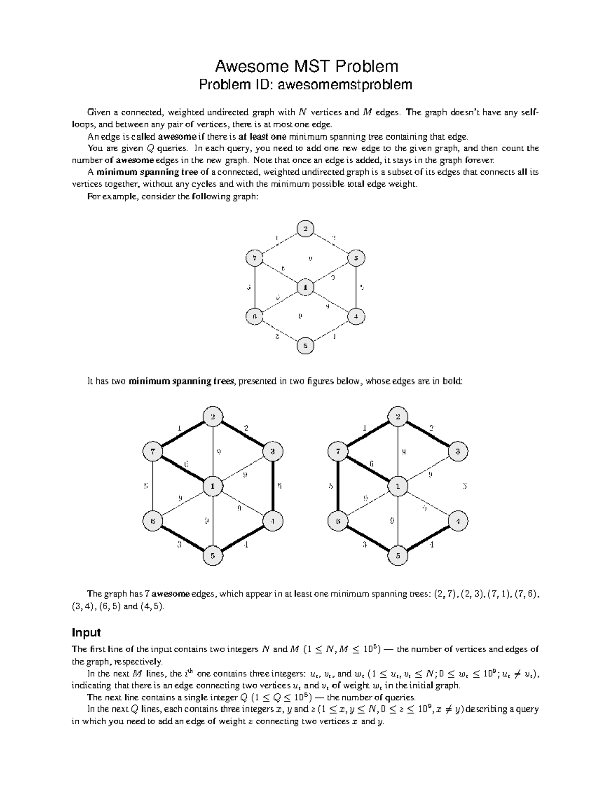 Bai1 - Dung de hoc tap thoi - Awesome MST Problem Problem ID ...