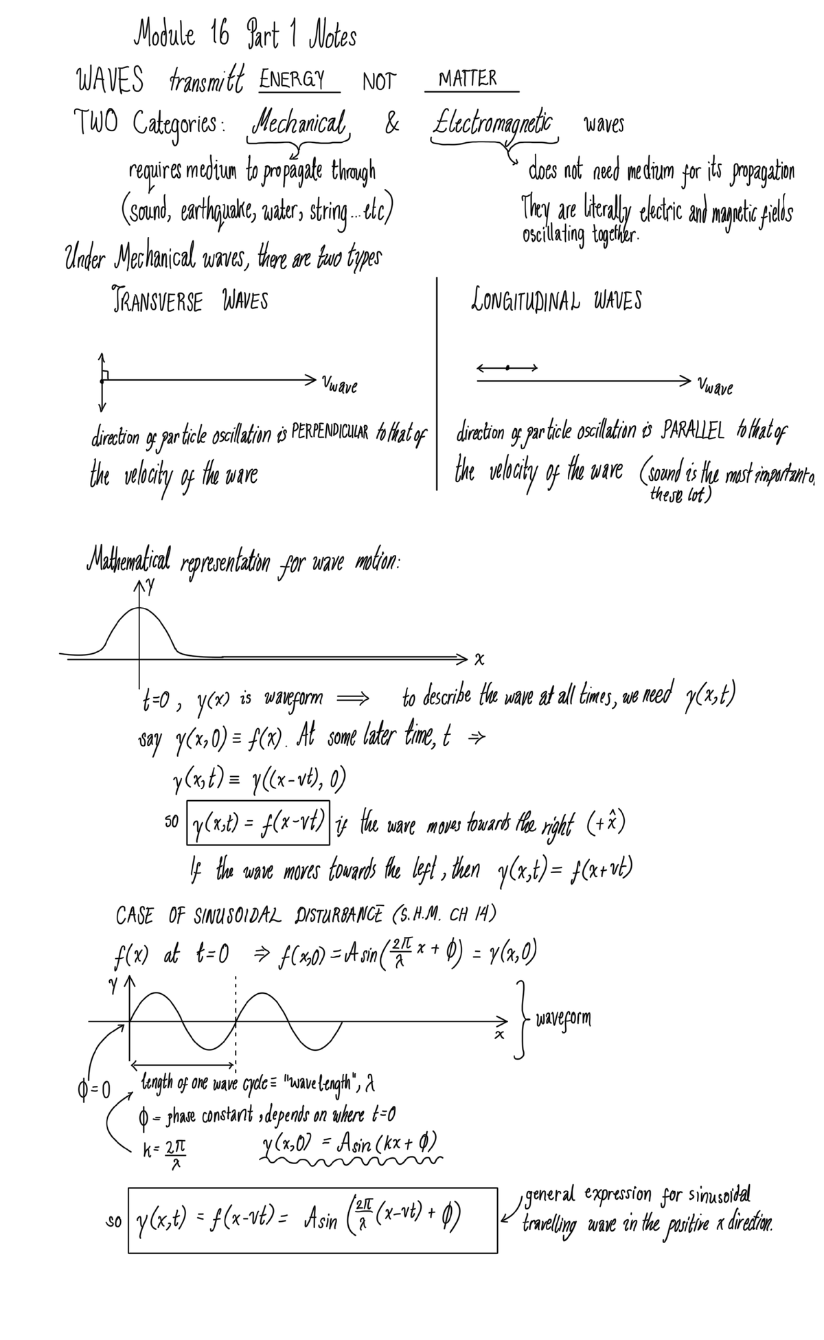 UP1 Module 16 Part1 Notes: Intro to Waves - PHYS 211 - Studocu