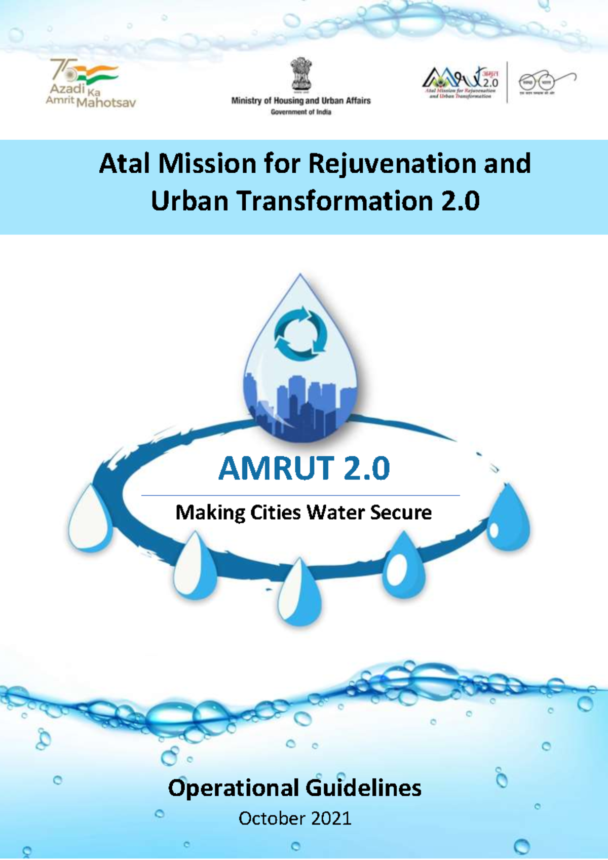 Amrut 2 - afa - Atal Mission for Rejuvenation and Urban Transformation 2. AMRUT 2. Making Cities ...