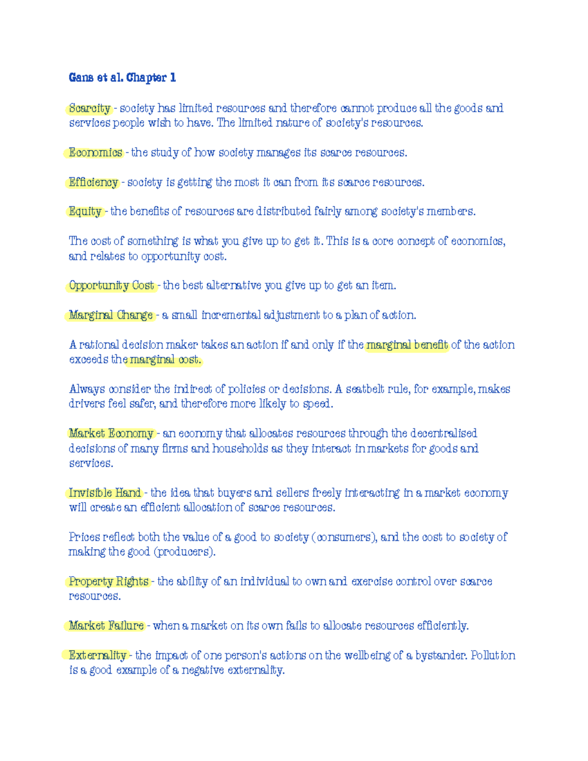 Scarce Resources Examples