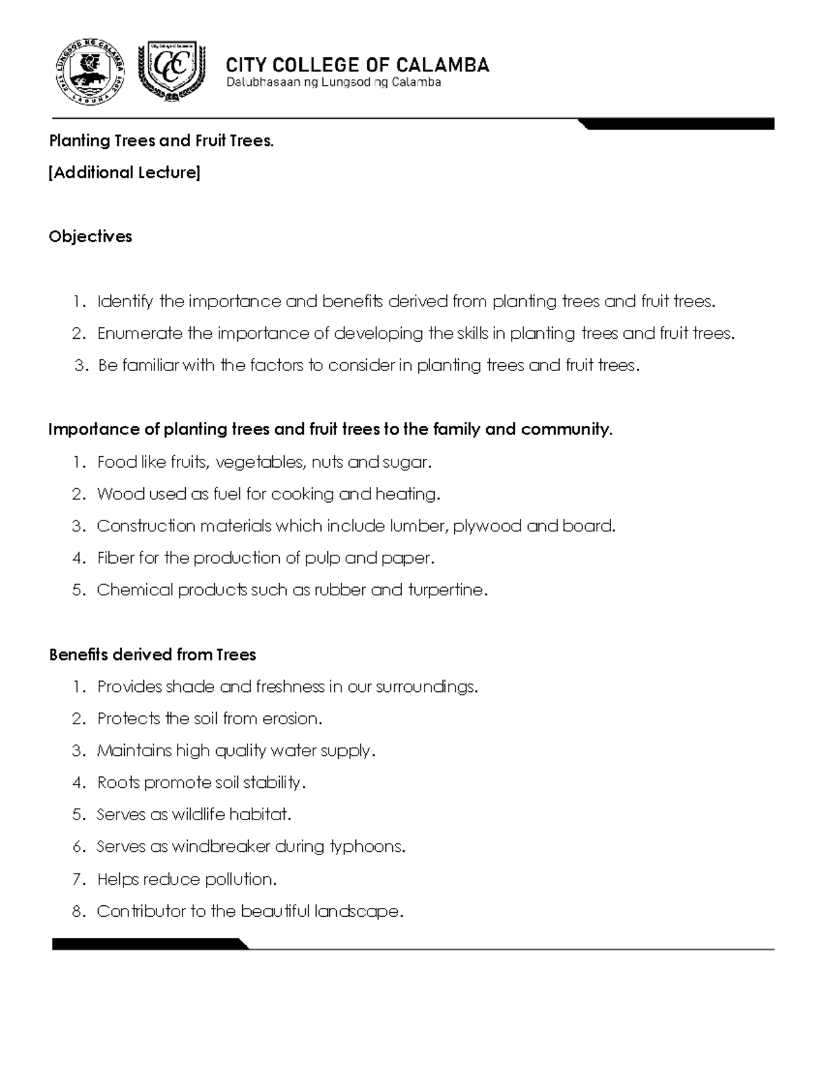 Additional Lecture-Planting - Planting Trees and Fruit Trees ...