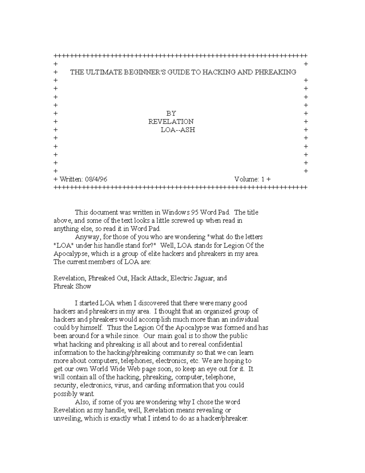 Hacking and phreaking