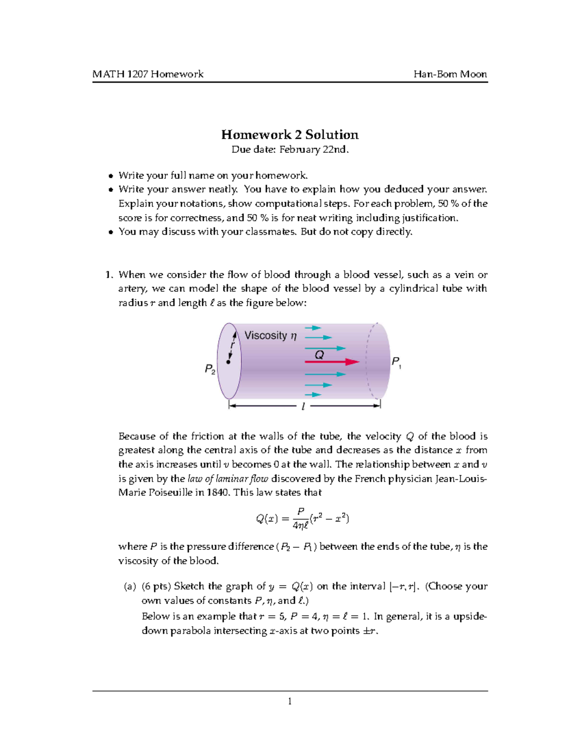 Homework 2 sol - MATH 1207 Homework Han-Bom Moon Homework 2 Solution ...