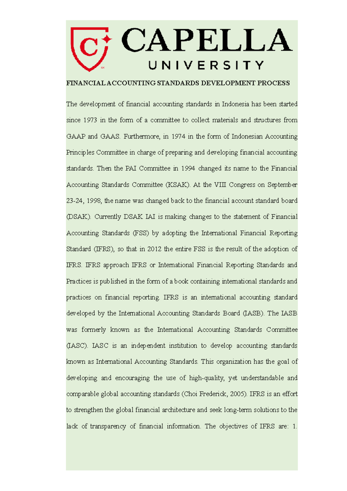 Notes Study Accounting - Financial Accounting Standards Development ...