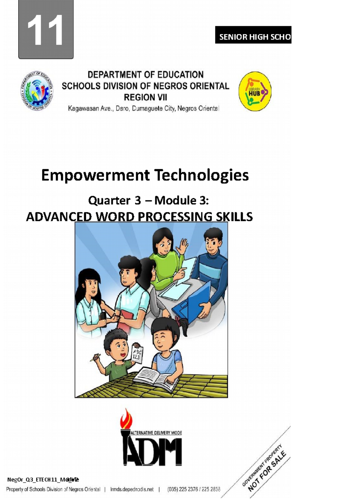Neg Or Q3 Etech 11 Module 3 V2-word - 121211 SENIOR HIGH SCHOOL Empowerment Technologies Quarter ...