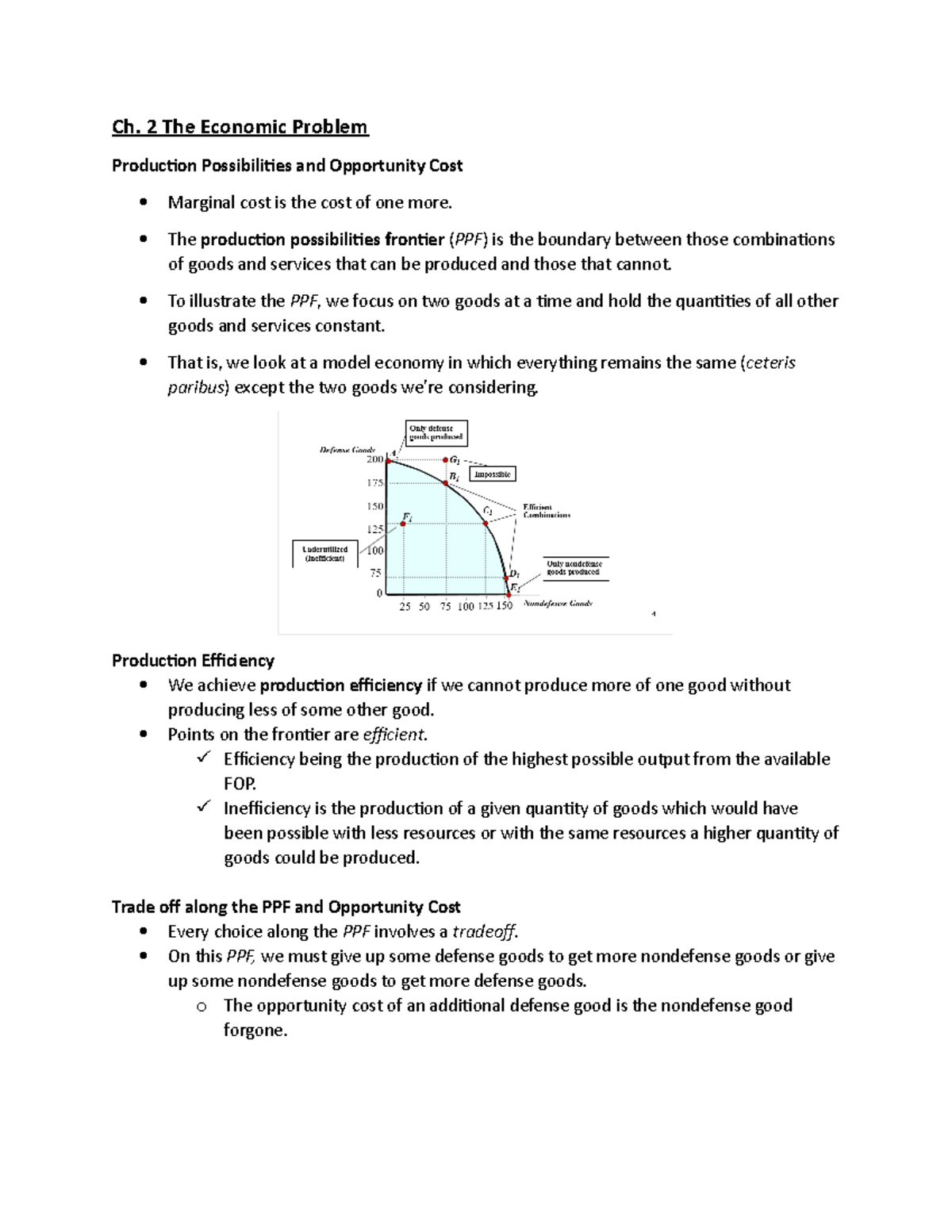 Ch 2. The Economic Problem notes - Ch. 2 The Economic Problem ...