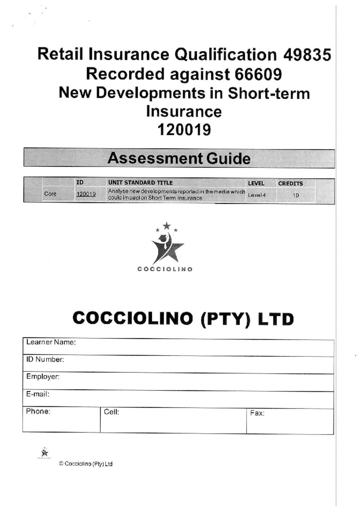 Media Report - Retail Insurance Qualification 49835 Recorded against ...