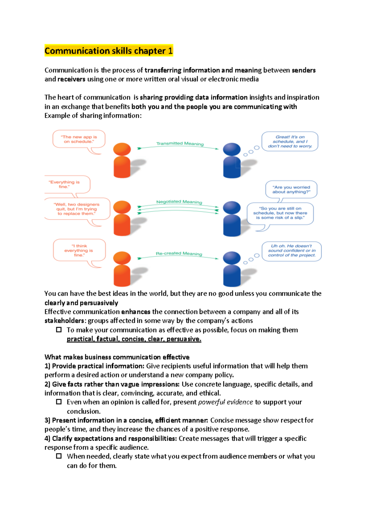 Communication skills chapter 1 notes - Communication skills chapter 1 ...