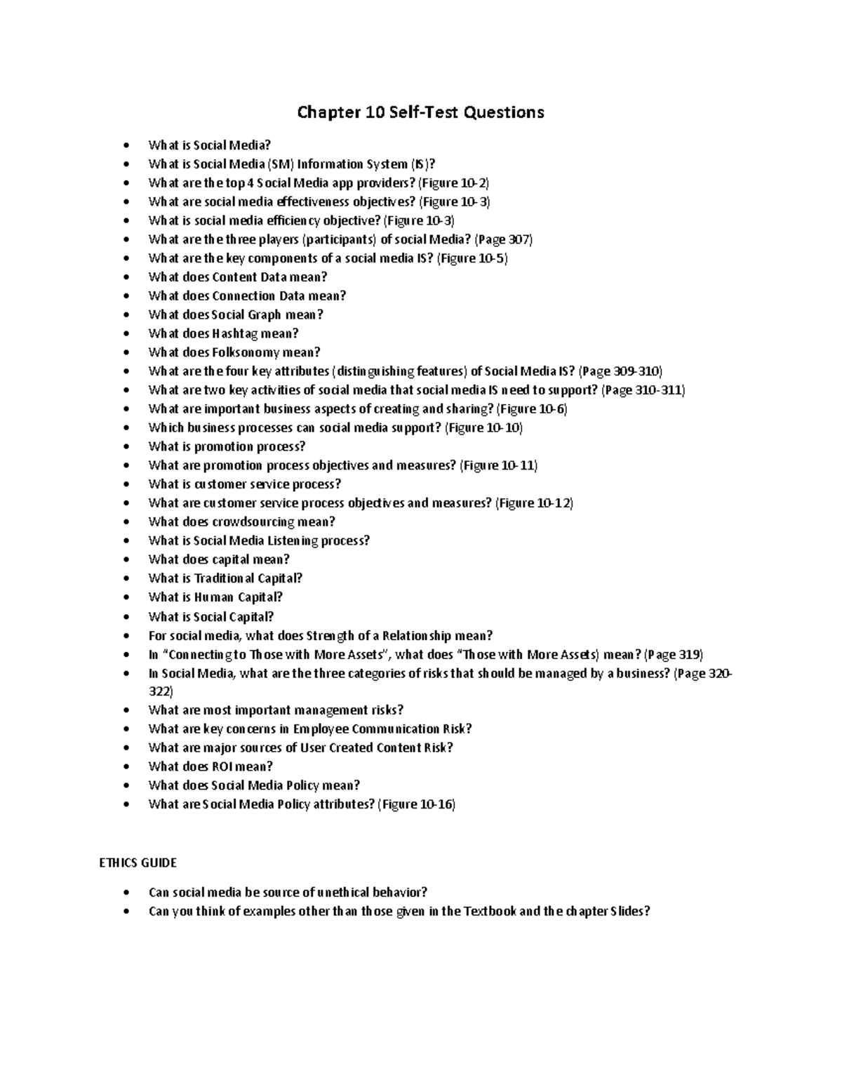 Chapter 10 Self-Test Questions - Chapter 10 Self-Test Questions What is ...