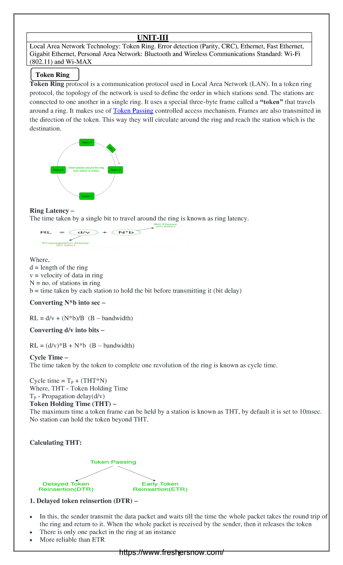 Jntuk R20 B Tech CSE 3-1 Computer Networks Unit 3 Notes - UNIT-III ...