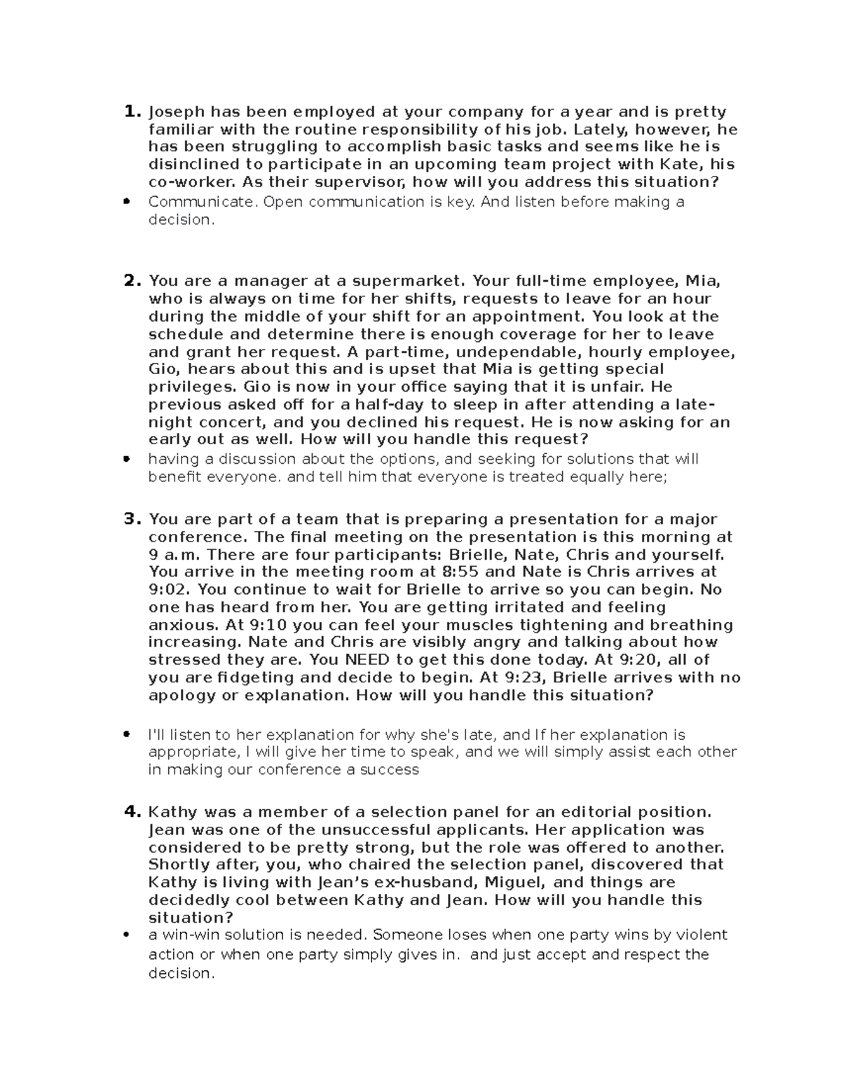 Conflict essay about story - 1. Joseph has been employed at your ...