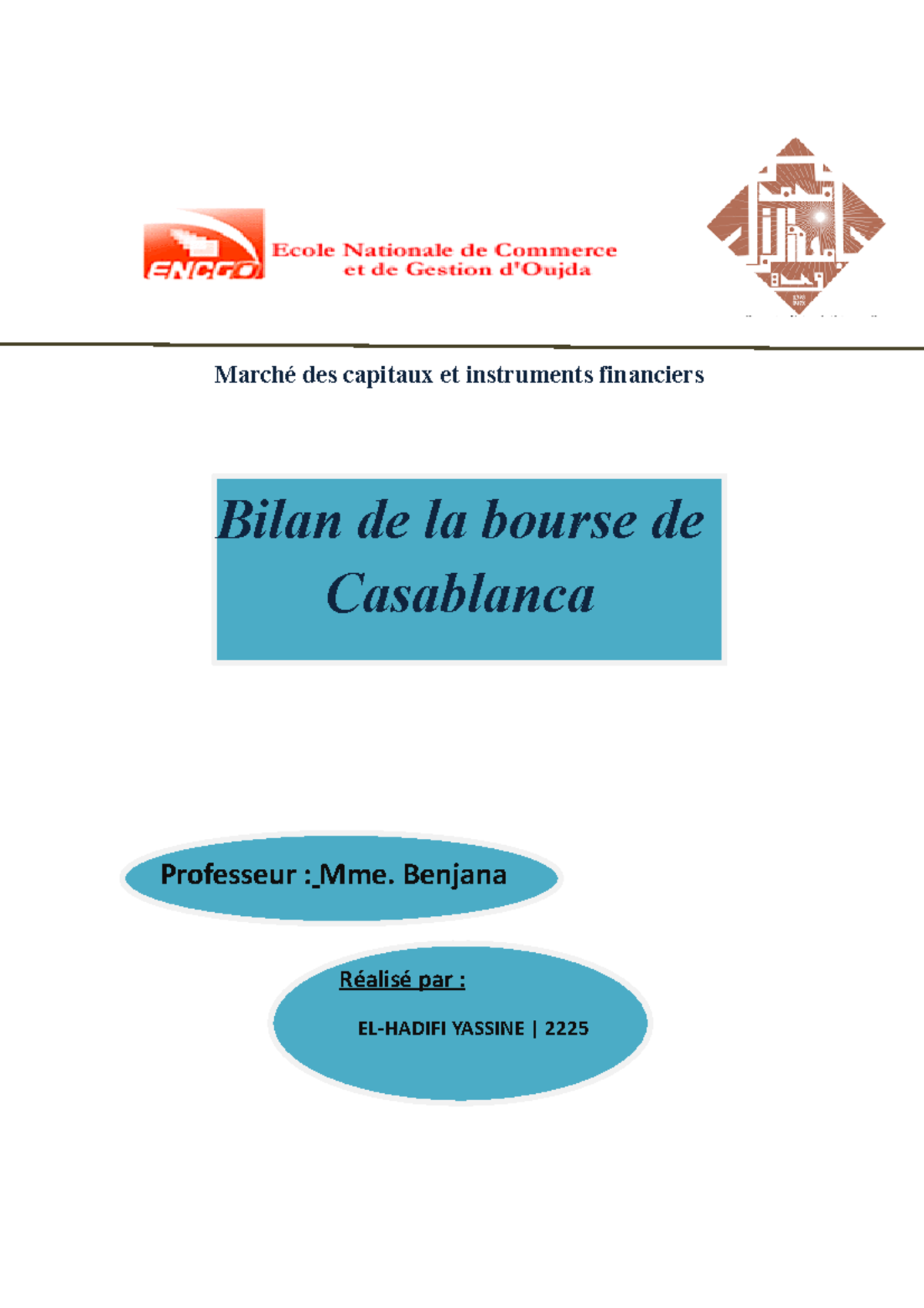 Bourse DE Casablanca 2225 - Marché des capitaux et instruments ...