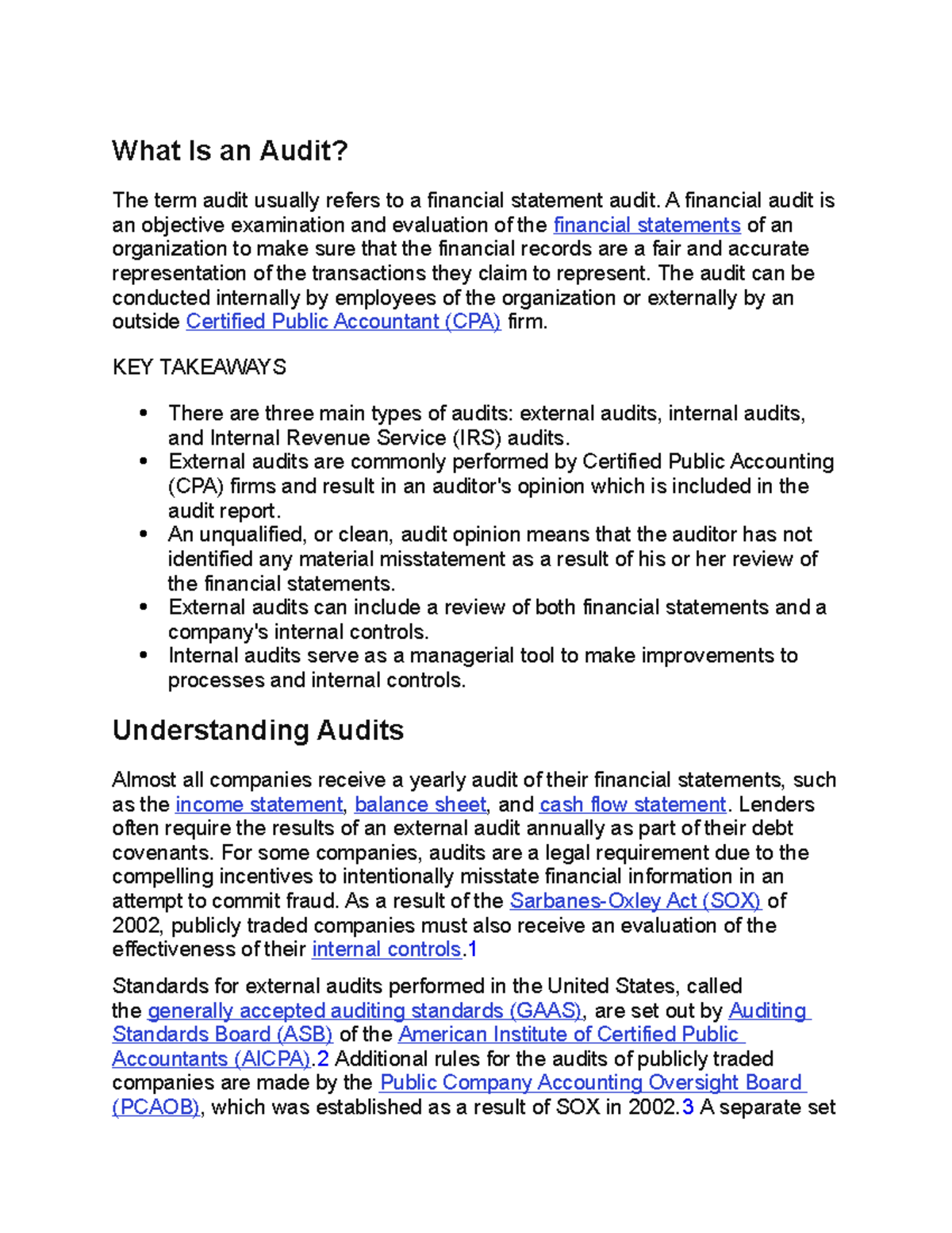 What Is an Audit - What Is an Audit? The term audit usually refers to a ...