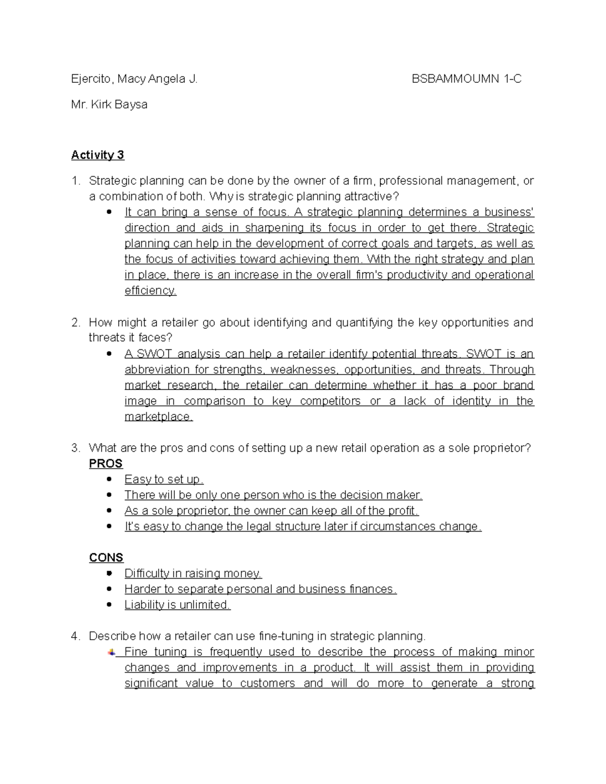 Retail Management A Strategic Approach Act 3 - Ejercito, Macy Angela J ...