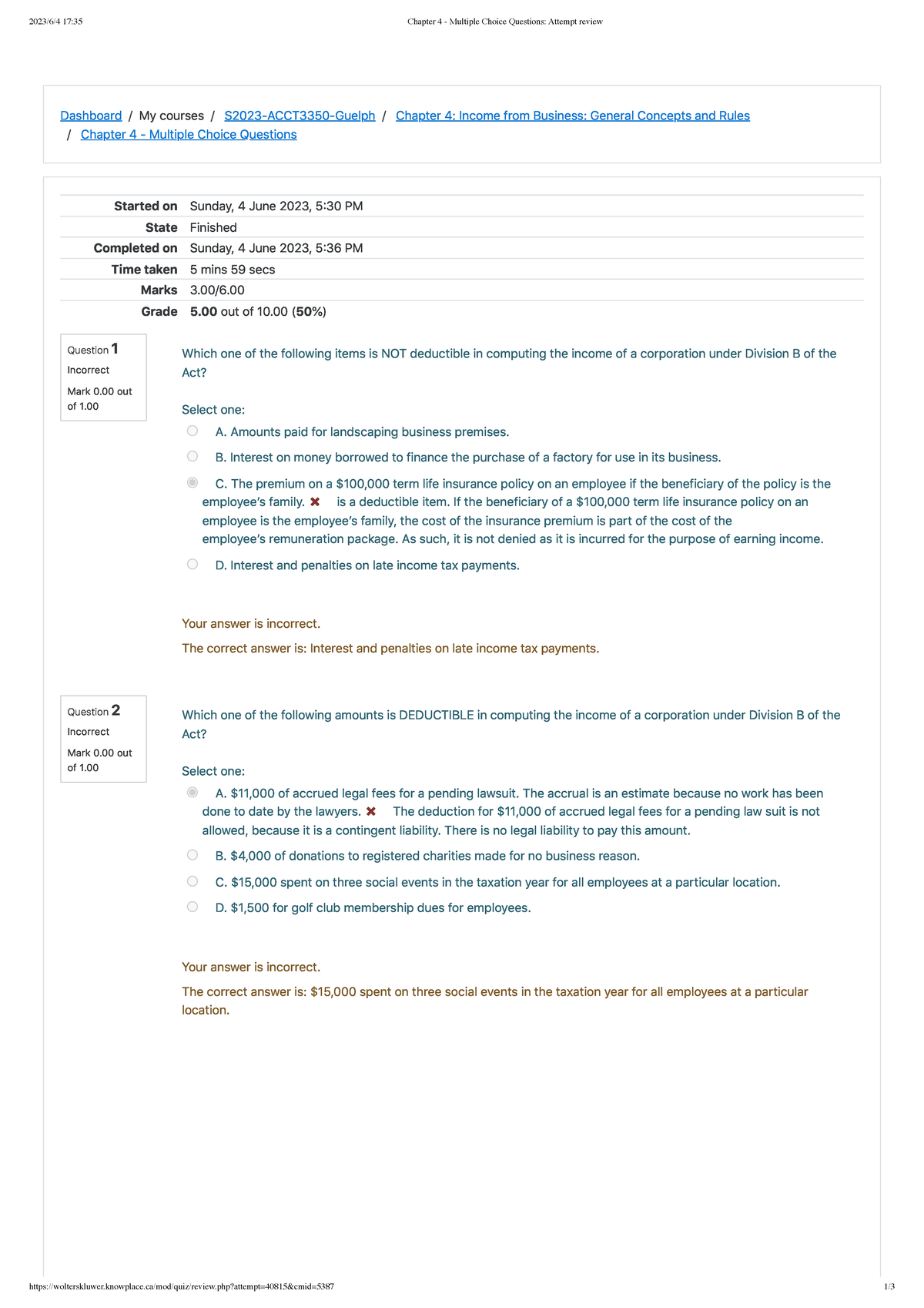 Chapter 4 - Multiple Choice Questions Attempt review - - Studocu