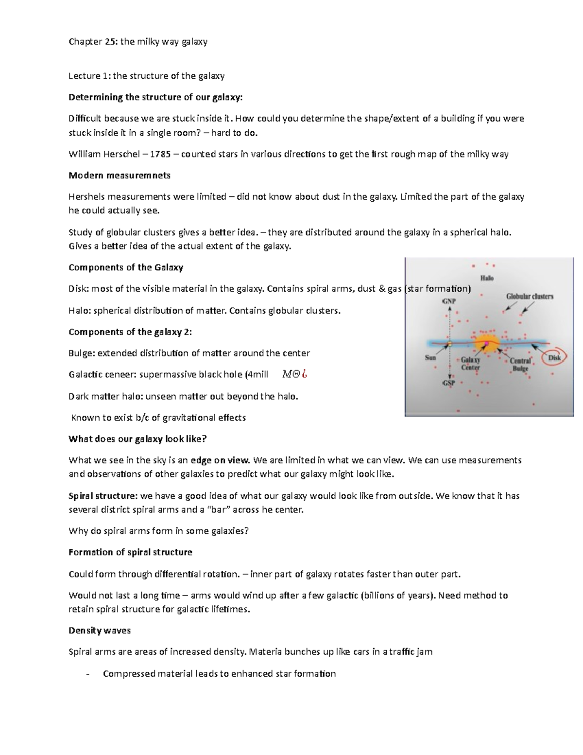 Ch 25 - Lecture notes 1-3 - Lecture 1: the structure of the galaxy ...